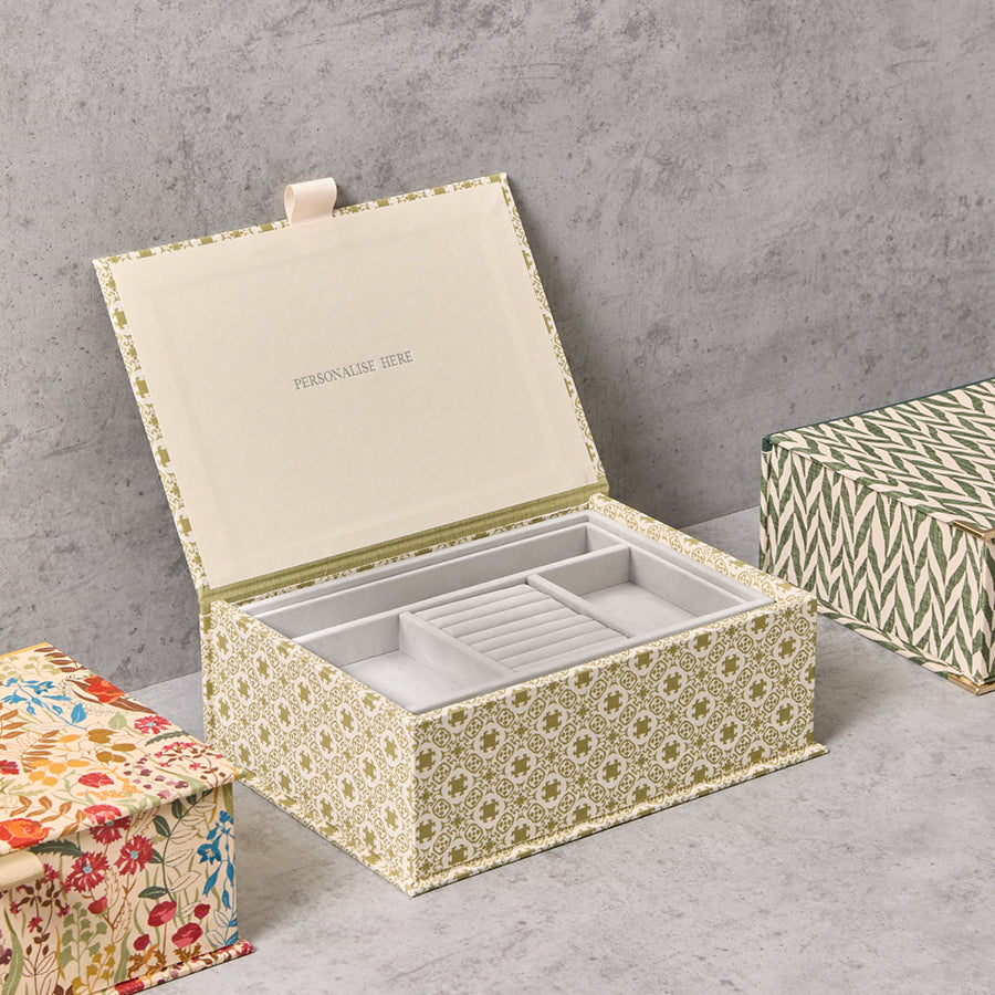 Decorative Fabric Jewellery Box | Personalised | HARRIS & JONES LTD