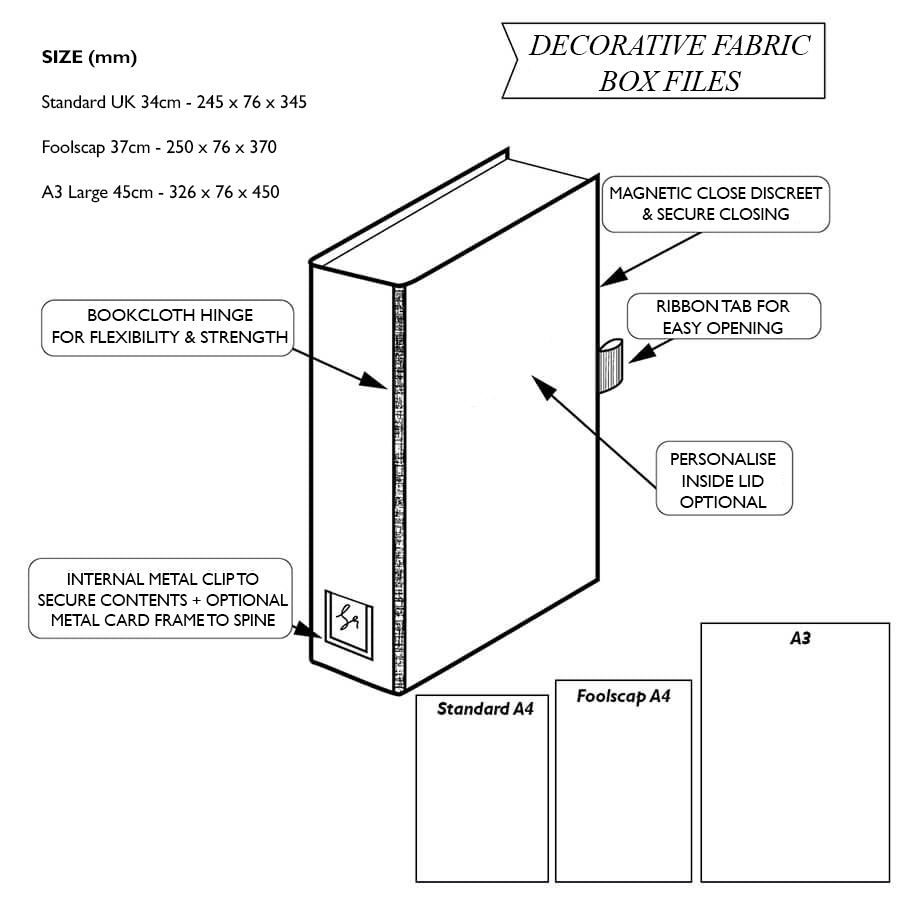Decorative Fabric Box Files | Personalised Box File Organiser | HARRIS ...