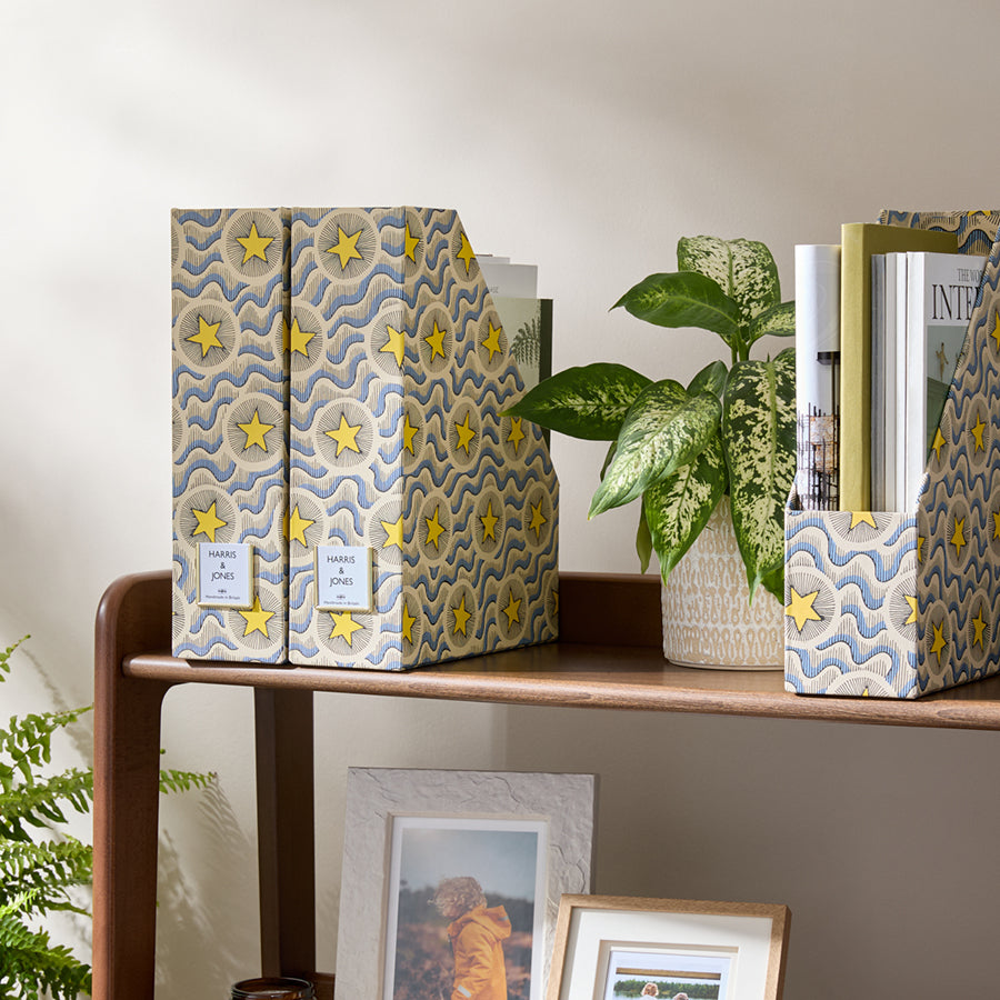 Decorative Magazine Files | Set of Three or Five | HARRIS & JONES LTD