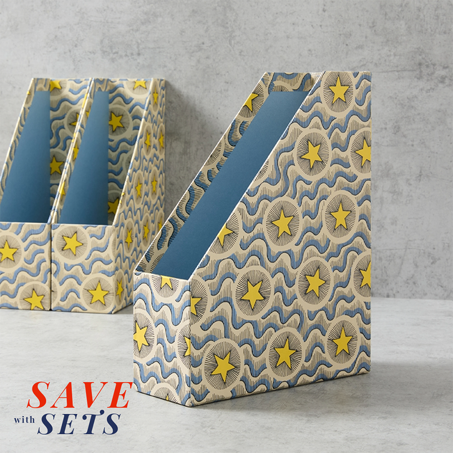 Decorative Magazine Files | Set of Three or Five | HARRIS & JONES LTD