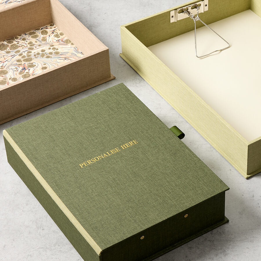 Fabric Box Files | Personalised Box File Organiser | HARRIS & JONES LTD