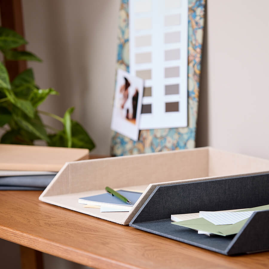 Fabric Letter Tray | A4 Stackable Document Paper Trays | HARRIS & JONES LTD