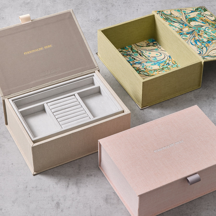 Fabric Jewellery Box | Personalised | HARRIS & JONES LTD