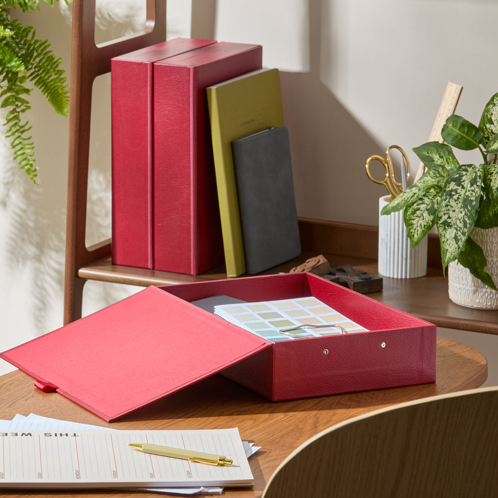 Faux Leather Box File Set l Set of One, Three or Five | HARRIS & JONES LTD