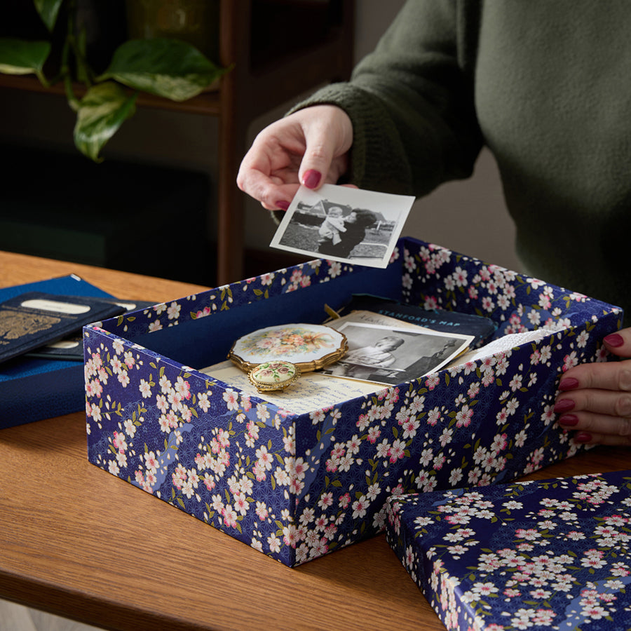 Patterned Memorial Memory Box | Personalised | Harris & Jones | HARRIS ...