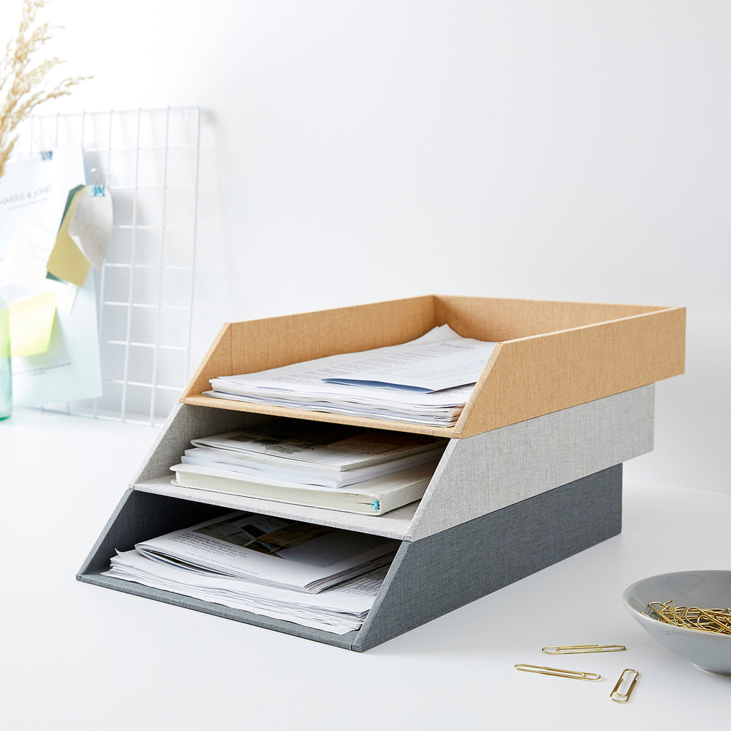 Fabric Letter Tray | A4 Stackable Document Paper Trays | HARRIS & JONES LTD